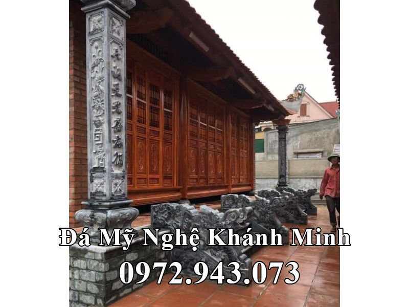 Mẫu Rồng đá bậc thềm - Cột đá nhà thờ tổ - Đá Mỹ Nghệ Khánh Minh